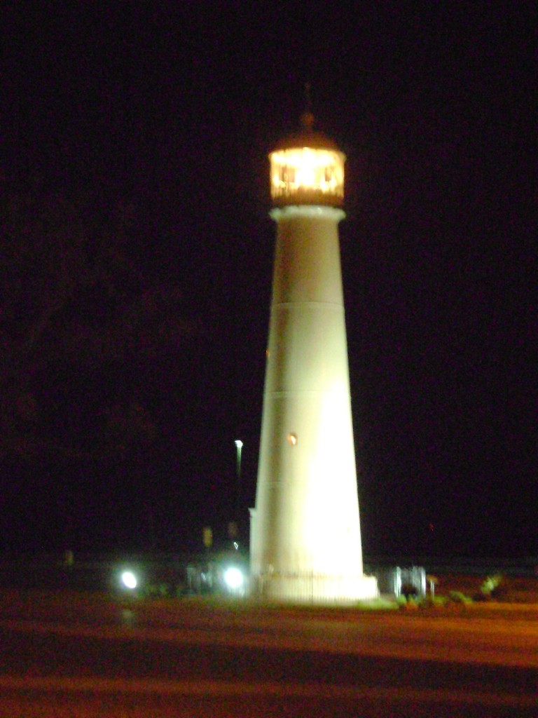Biloxi Lighthouse At Night | My Year of Mardi Gras